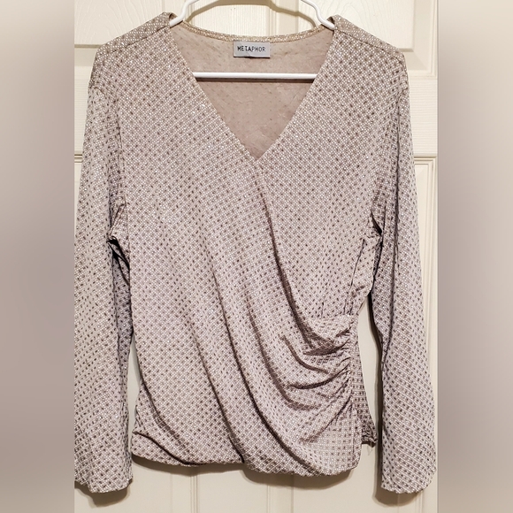Metaphor | Tops | Vintage Metaphor Sparkle Bell Sleeve Party Top Sz Xl ...